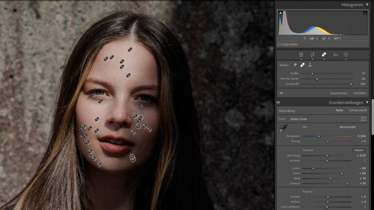 Hautretusche mit Lightroom - Haut glätten und retuschieren